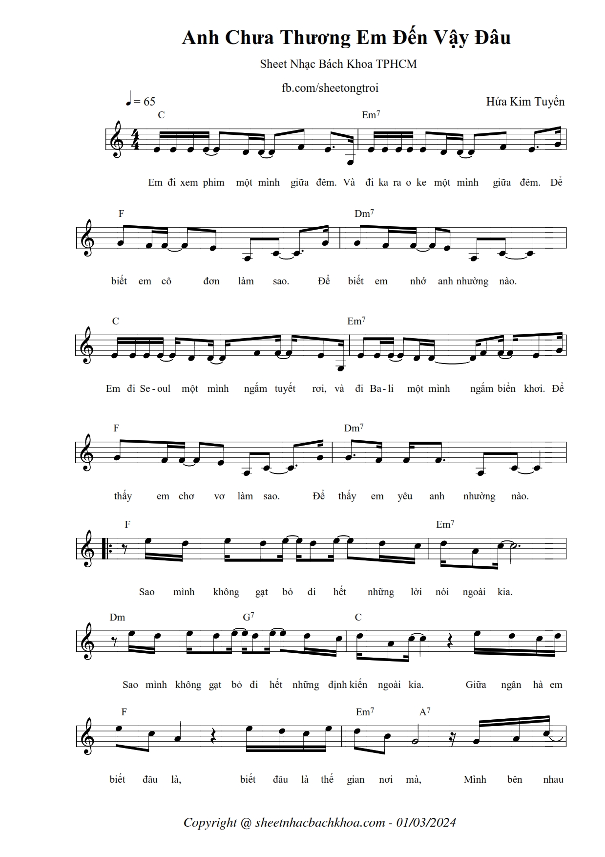 Sheet ABC - Sheet Nhạc Bách Khoa TPHCM